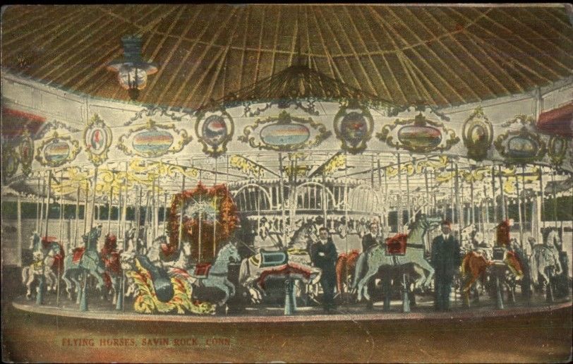 Savin Rock CT Flying Horses Merry Go Round Carousel c1910 Postcard ...