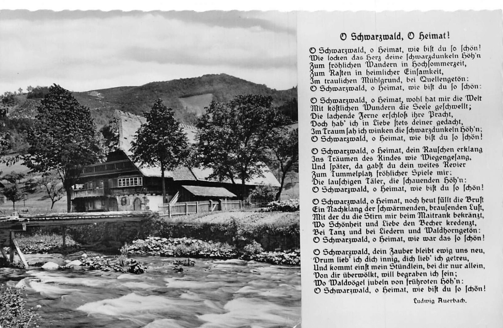 Germany O Schwarzwald O Heimat Poem Traditional House vintage postcard ...
