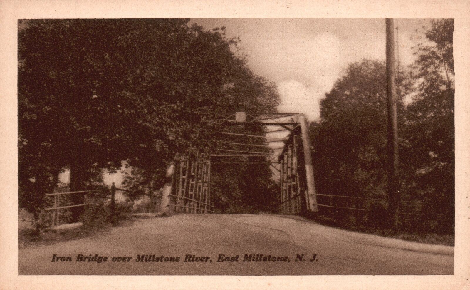 Vintage Postcard Iron Bridge Over Millstone River East Millstone New ...