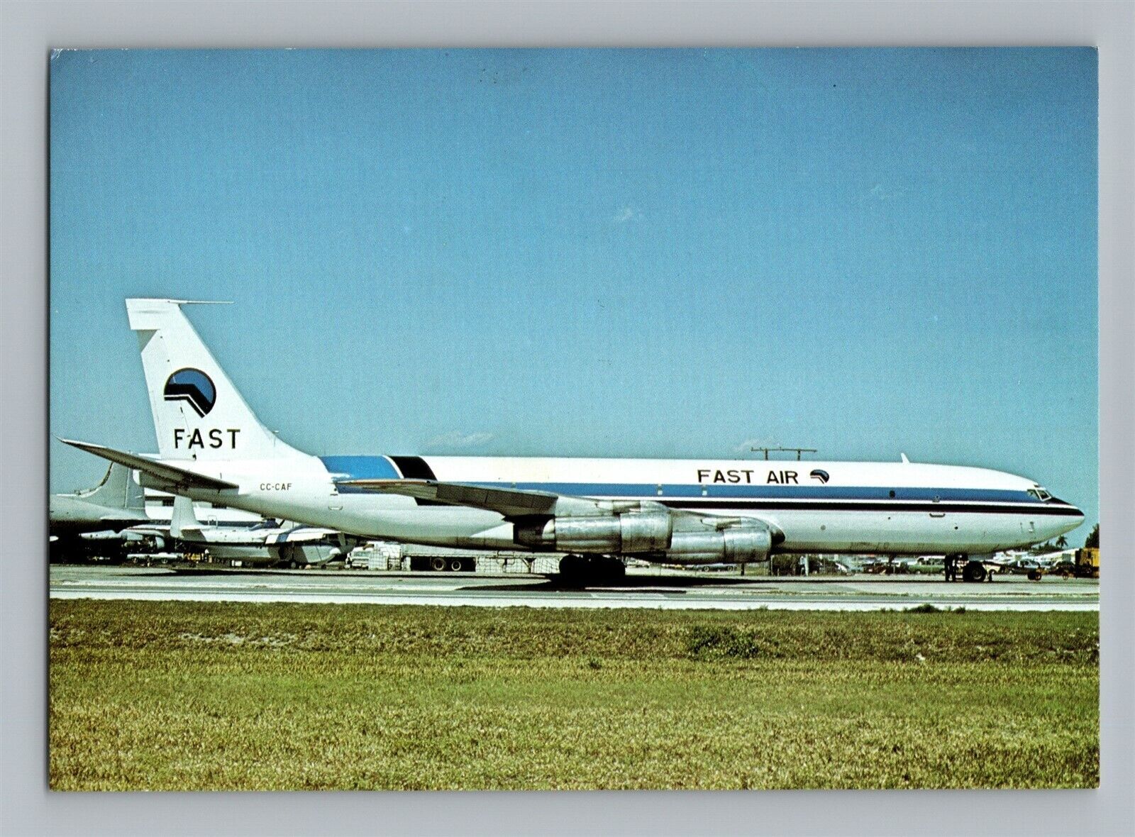Aviation Airplane Postcard Fast Air Airlines Boeing 707-331C at Miami ...