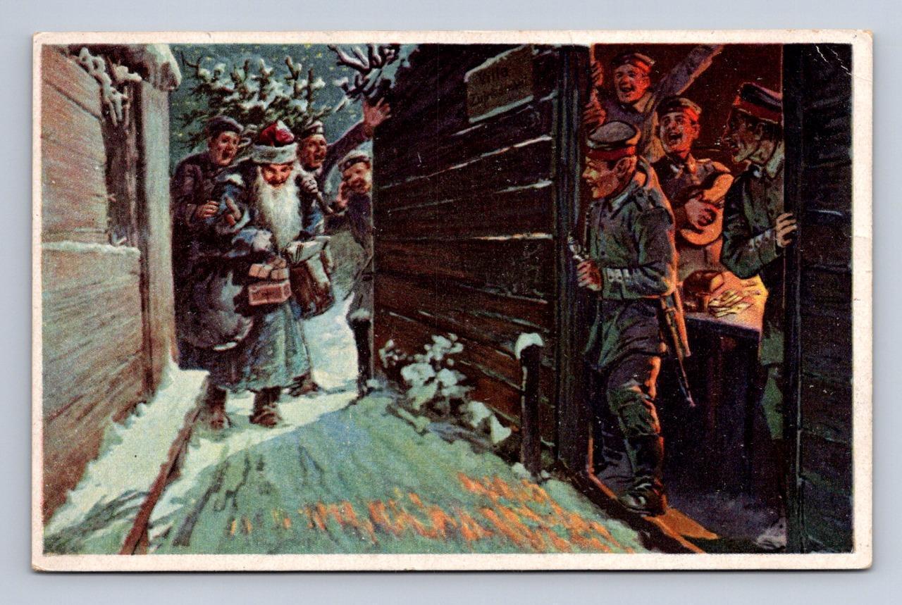Santa Claus Germany WW1 Christmas Holiday WW1 Feldpost Cancel Postcard ...
