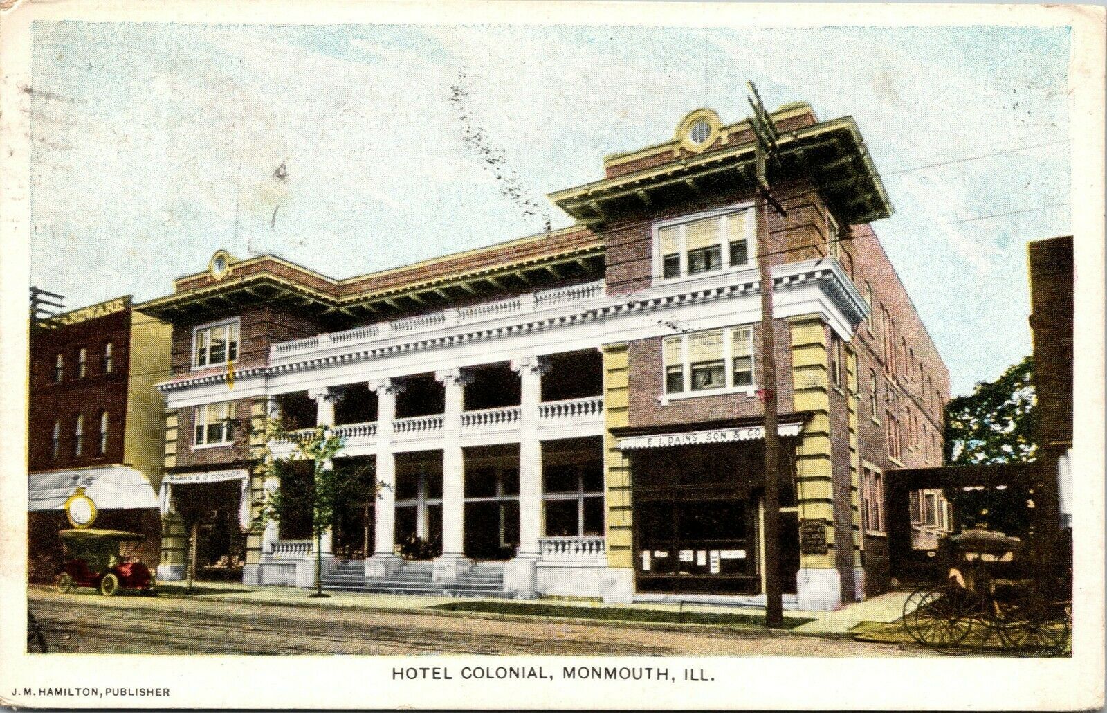 Vintage 1908 Hotel Colonial Monmouth Illinois IL Antique Postcard ...