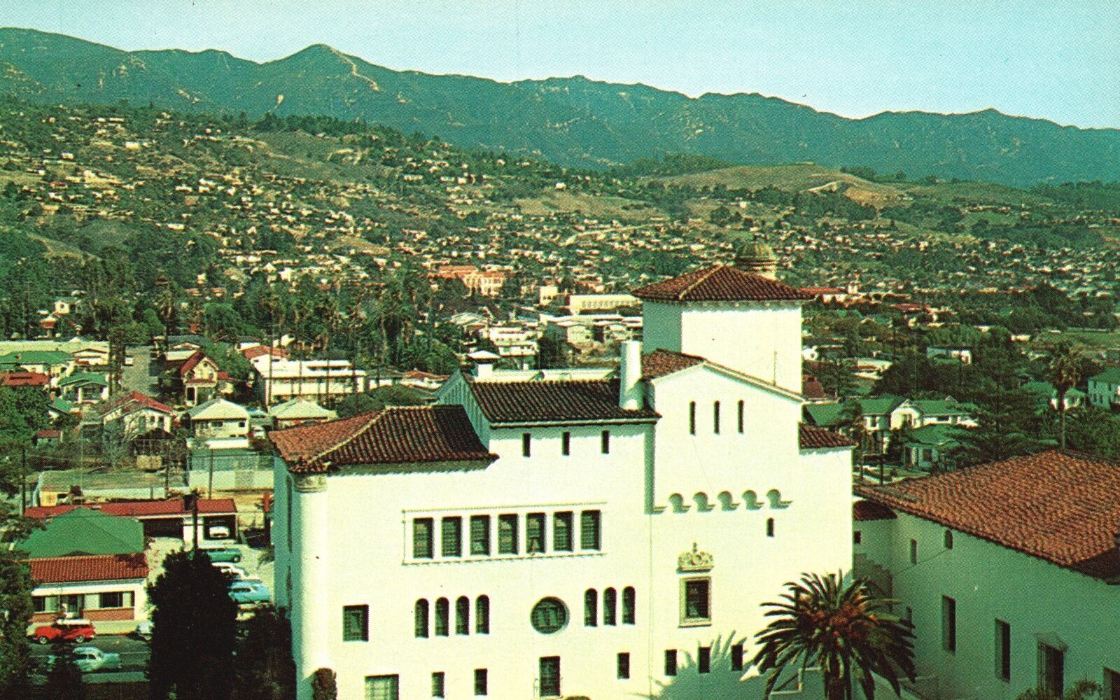 Vintage Postcard Broad Vista City From Tower Courthouse Santa Barbara ...