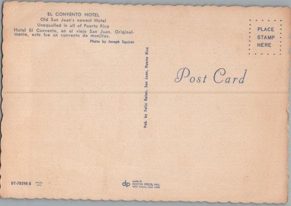 El Convento Hotel San Juan Puerto Rico Continental Chrome Postcard ...