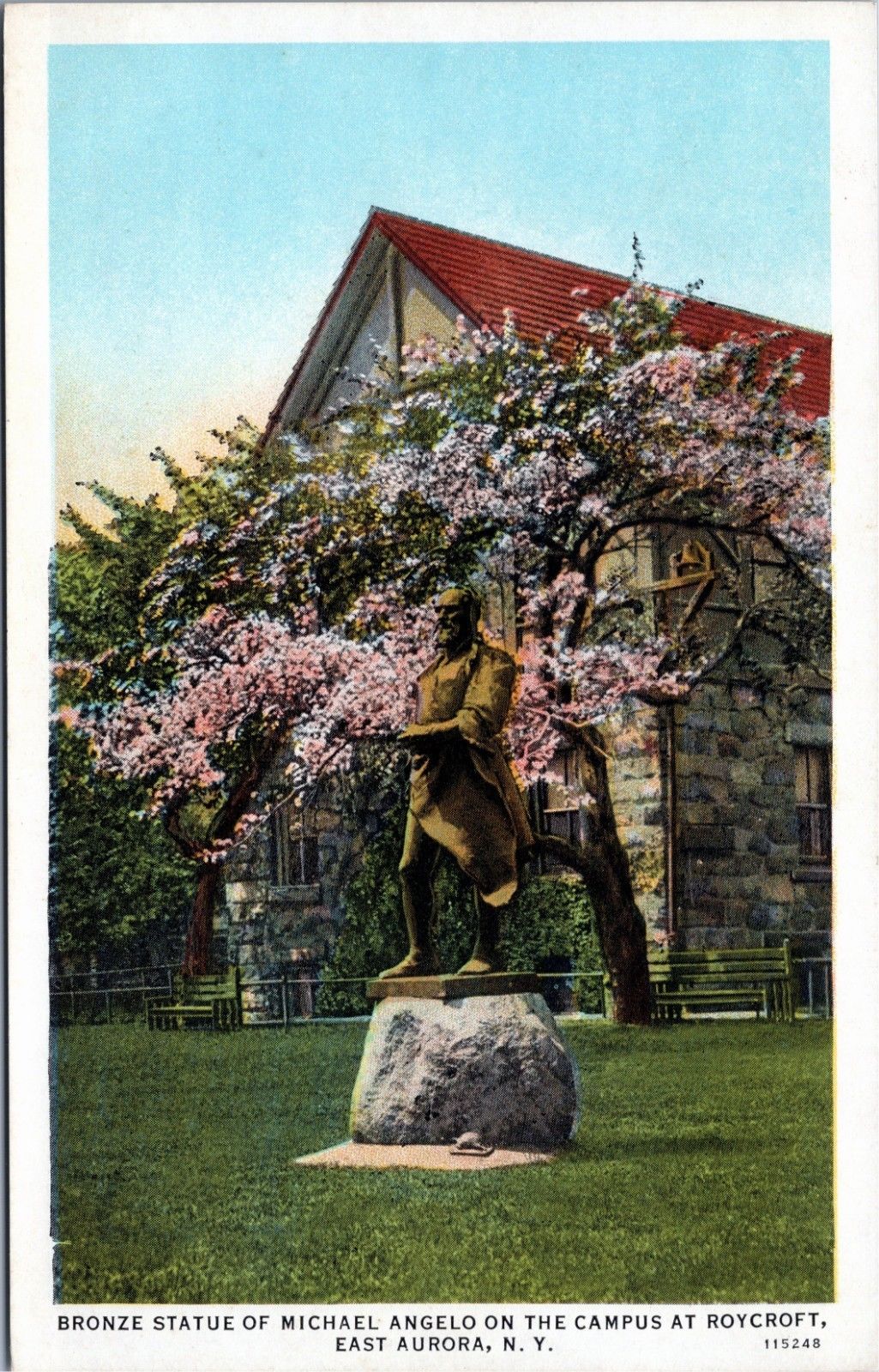 Michael Angelo Bronze Statue on the campus at Roycroft, East Aurora New ...