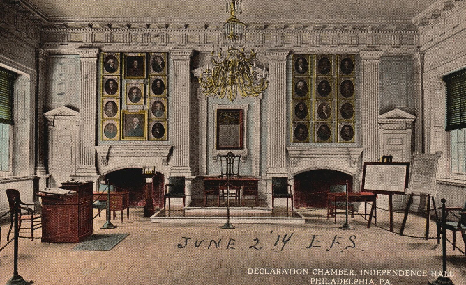 Vintage Postcard 1914 Declaration Chamber Independence Hall ...