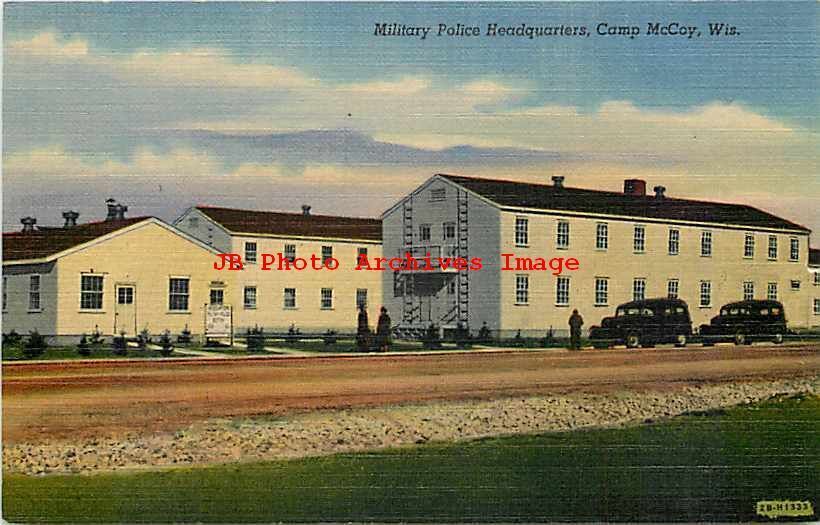 WI, Camp McCoy, Wisconsin, Military Police Headquarters, Curteich No 2B ...