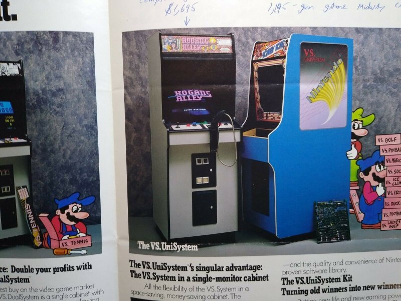 VS System Arcade FLYER Foldout Brochure Donkey Kong Conversion 1984 ...