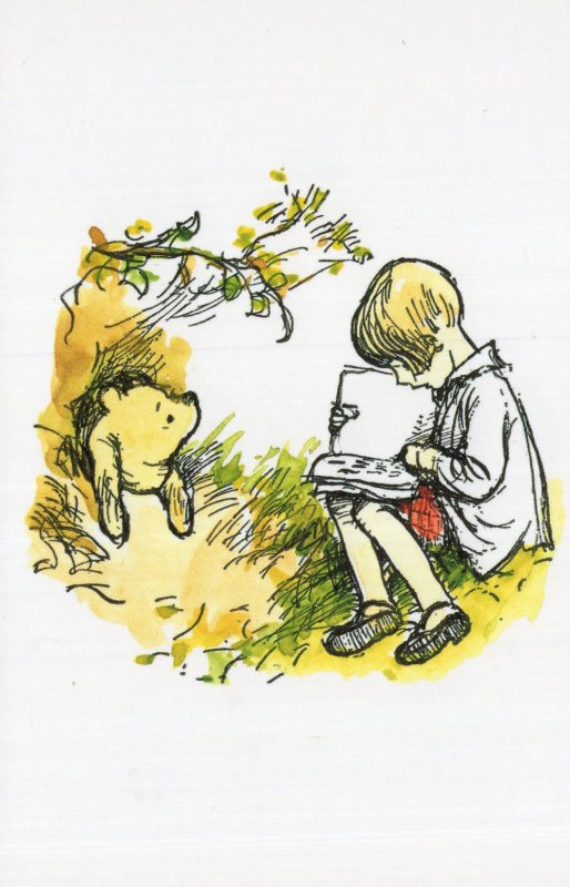Christopher Robin Reading A Book To Winnie The Pooh Postcard | Topics ...