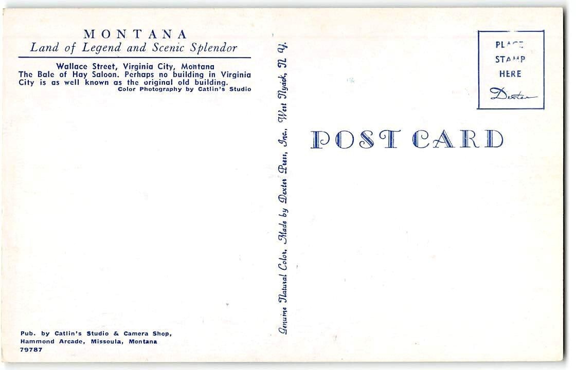 Wallace Street Scene VIRGINIA CITY Montana Bale of Hay Saloon 1950s ...