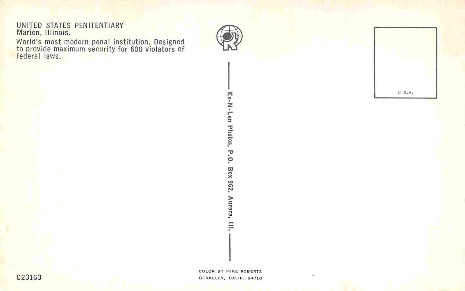 Federal Penitentiary Prison Marion Illinois postcard | United States ...