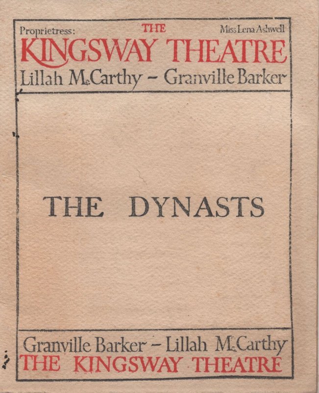 The Dynasts Thomas Hardy Seating Map WW1 Toilet London Theatre ...
