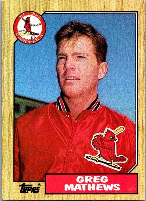 1987 Topps Baseball Card Greg Mathews St Louis Cardinals sk18003 ...