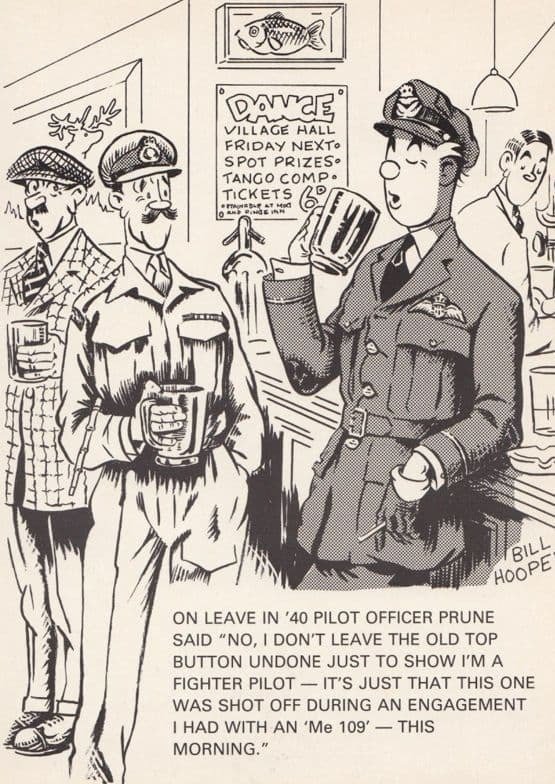 RAF Captain In Pub Village Hall Dance Sign Button WW2 Military Comic ...