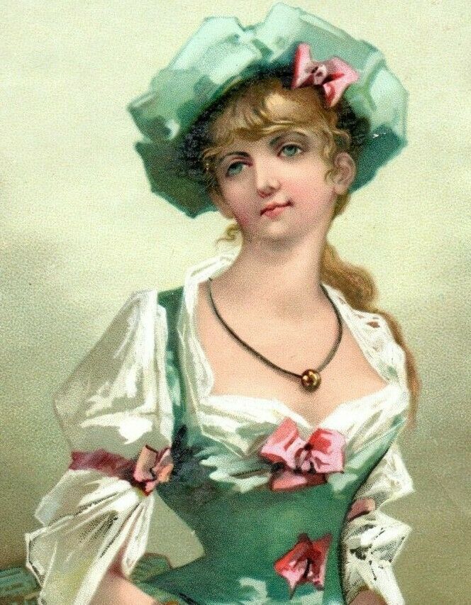 1880s Victorian Card Lovely Colonial Dressed Lady Fab! #5C | Ephemera ...