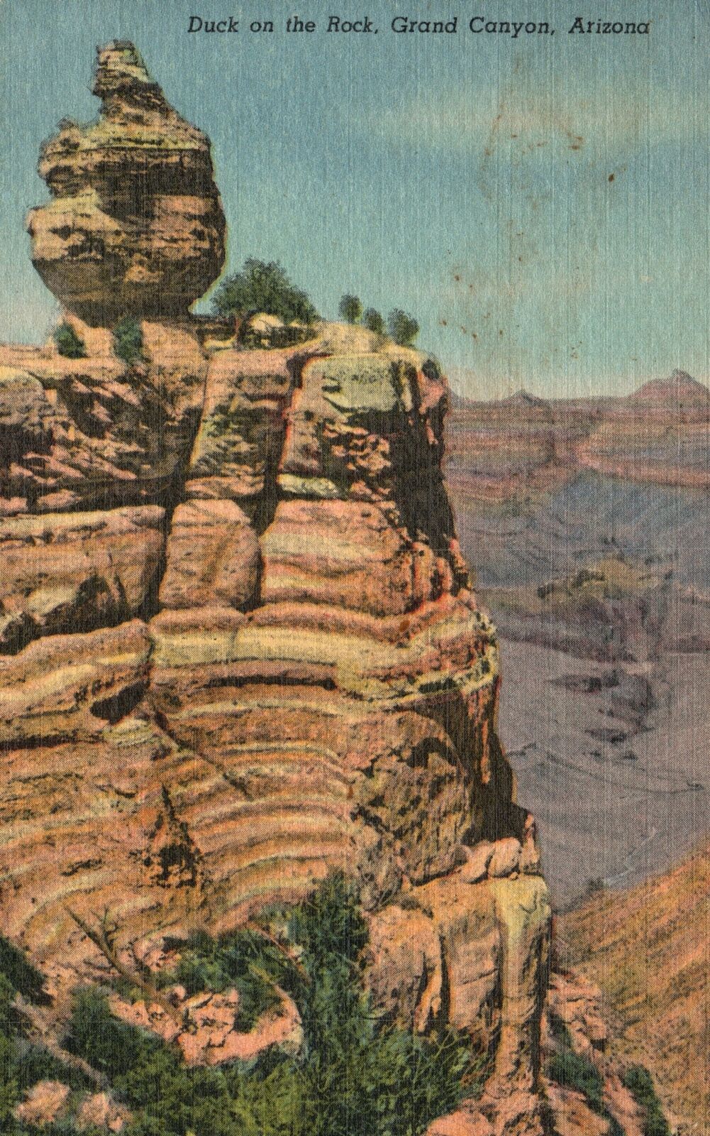 Vintage Postcard Duck On The Rock Strange Rock Formation Grand Canyon ...