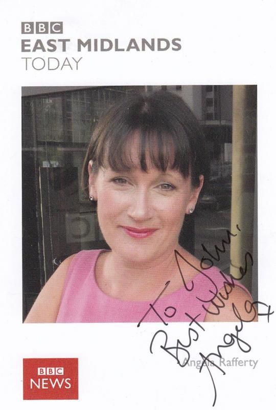 Angela Rafferty BBC Newsreader Hand Signed East Midlands Today Cast ...