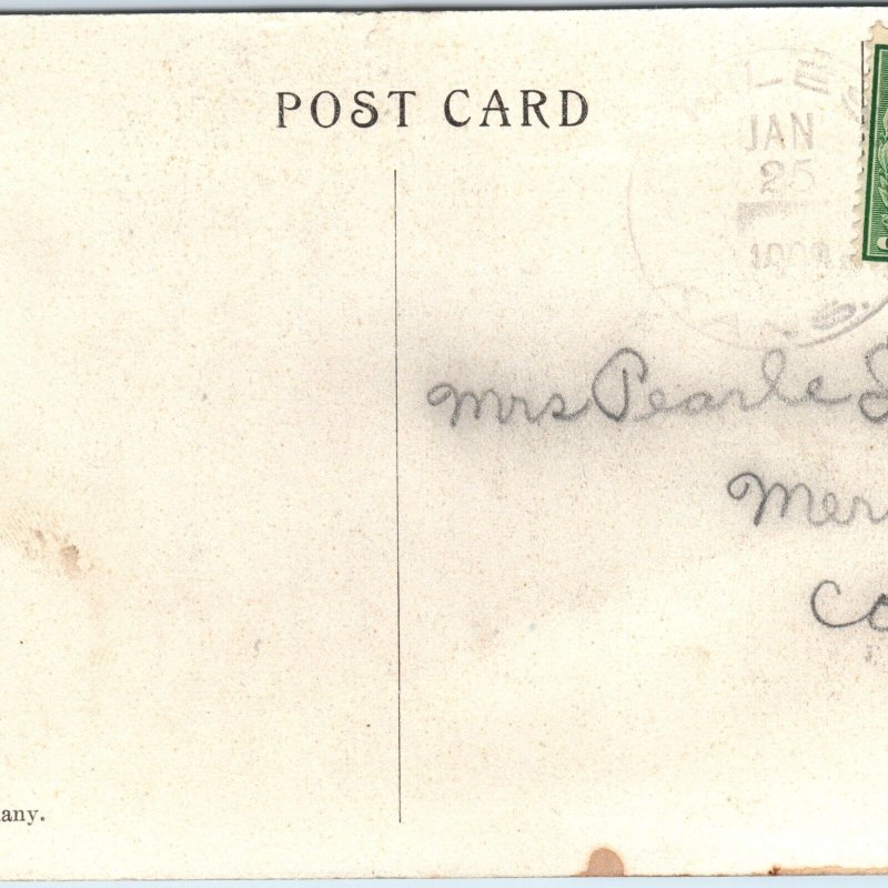 1909 Niles KS Greetings Hand Written Gilt Mushroom Rock Ellsworth ...