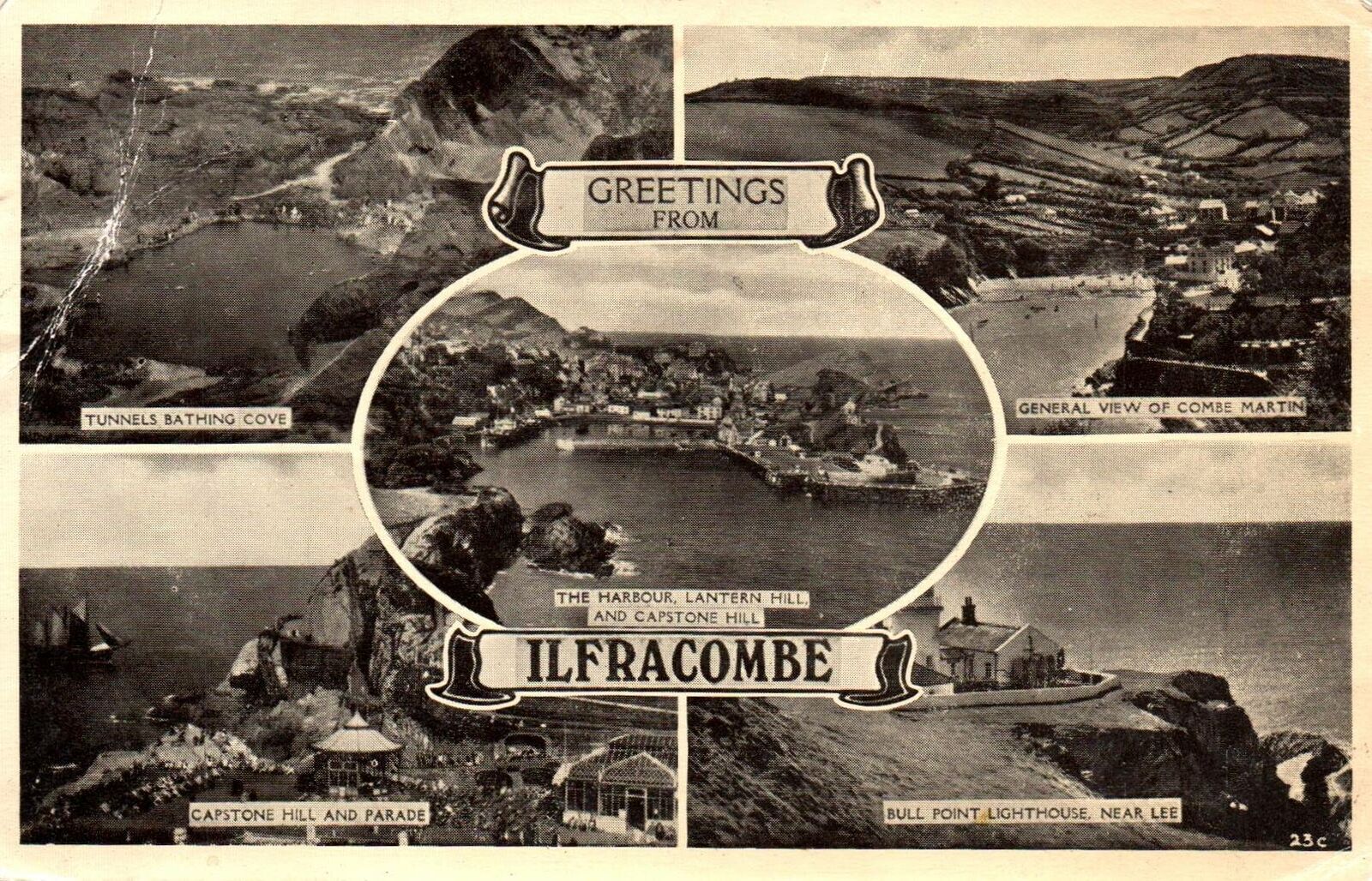 Vintage Postcard Greetings From Ilfracombe Devon England 1948 Multi ...