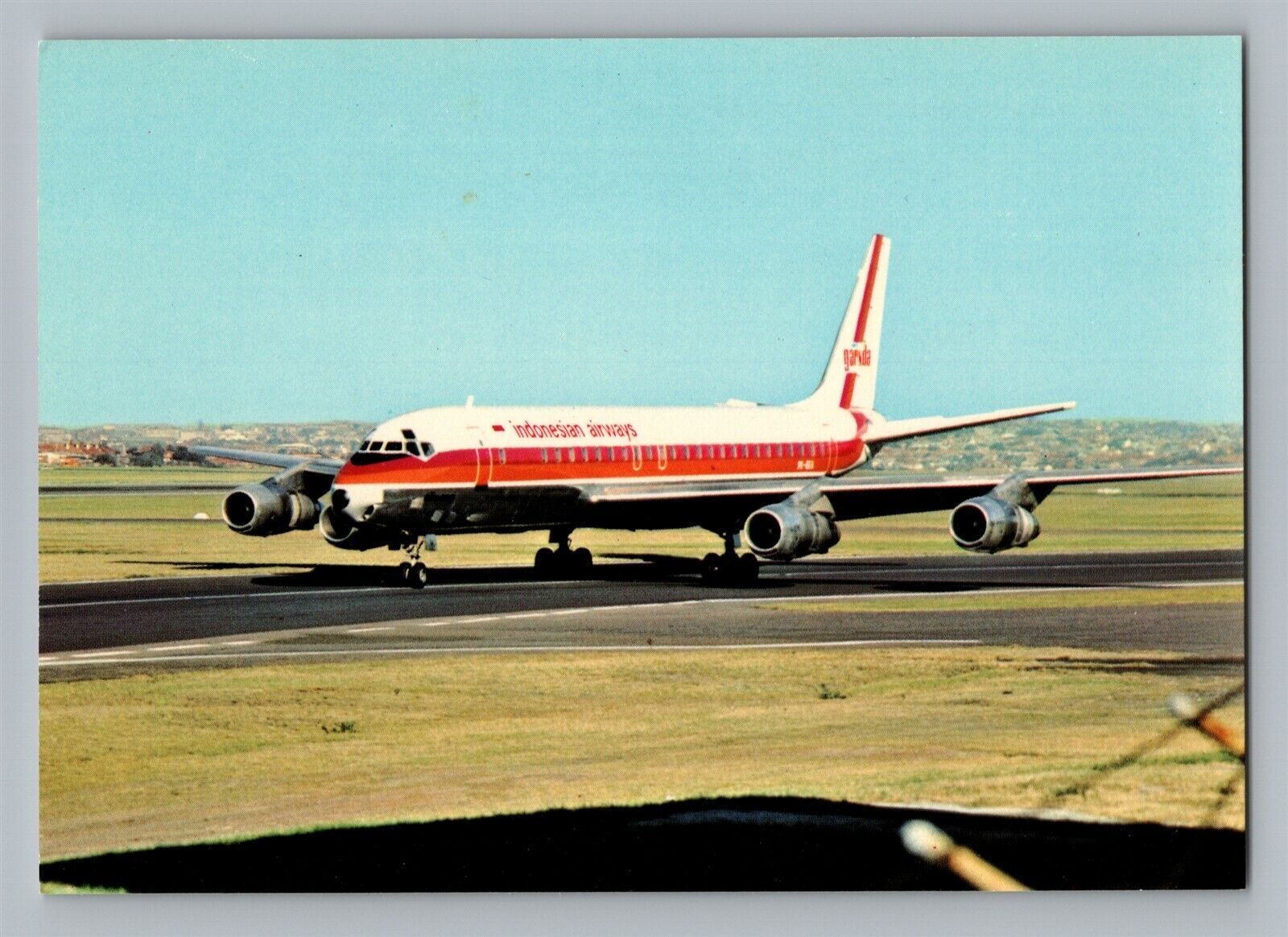 Aviation Airplane Postcard Garuda Indonesia Airways Airlines Douglas DC ...