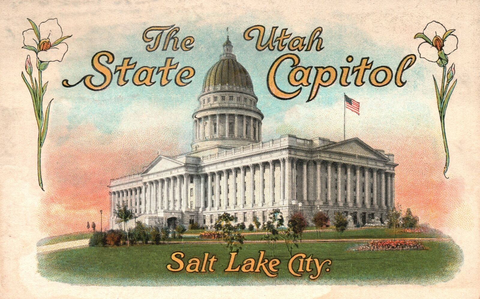 Vintage Postcard Utah State Capitol Corinthian Architecture Salt Lake ...