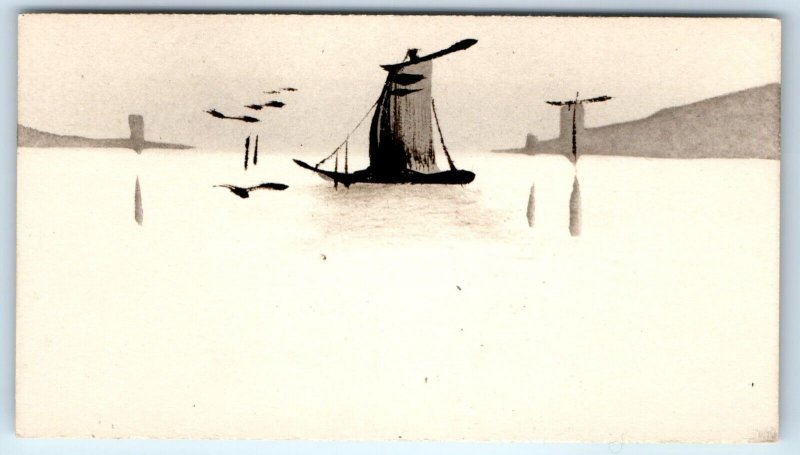 x6 LOT 1900s Japanese Tree Calling Card Hand Painted Trade Japan ...