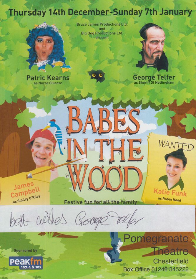 Babes In The Hood Robin Pantomime George Telfer Hand Signed Theatre ...