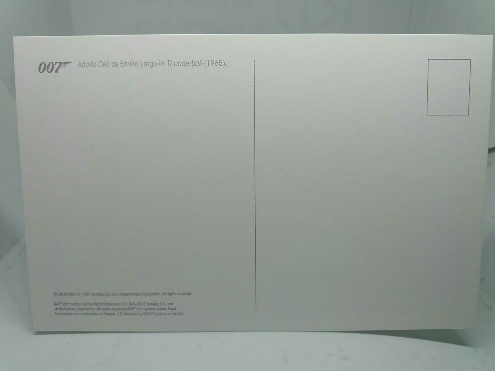 James Bond 007 Postcard Adolfo Celi as Emilio Largo in Thunderball 1965 ...