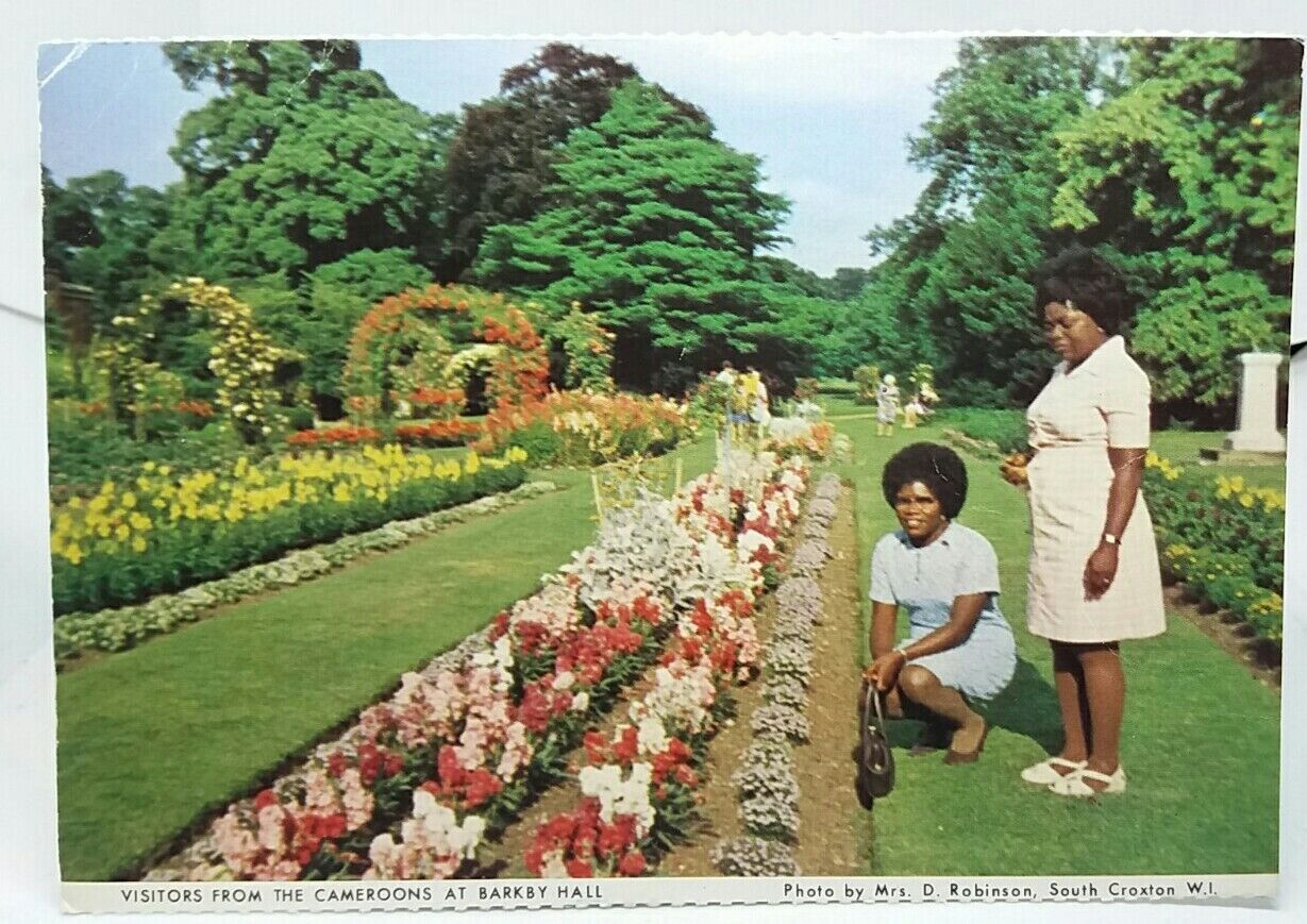 Visitors from the Cameroons at Barkby Hall Leics Vintage Postcard 1980s ...