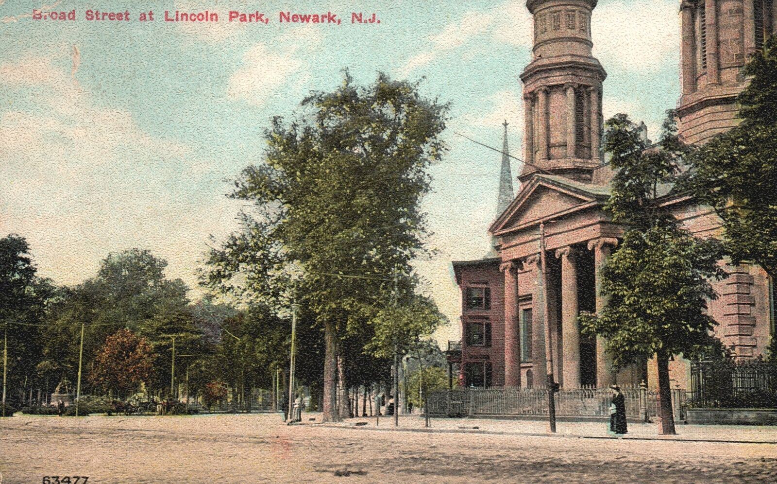 Vintage Postcard 1911 Broad Street At Lincoln Park Landmark Newark New ...