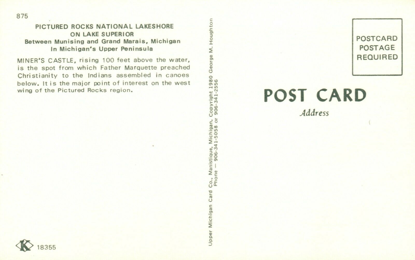 Vintage Postcard Pictured Rocks National Lakeshore on Lake Superior ...