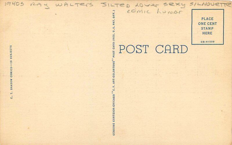 1940s Ray Walters Jilted Lovers Sexy Silhouette Teich C-148 Postcard 22 ...
