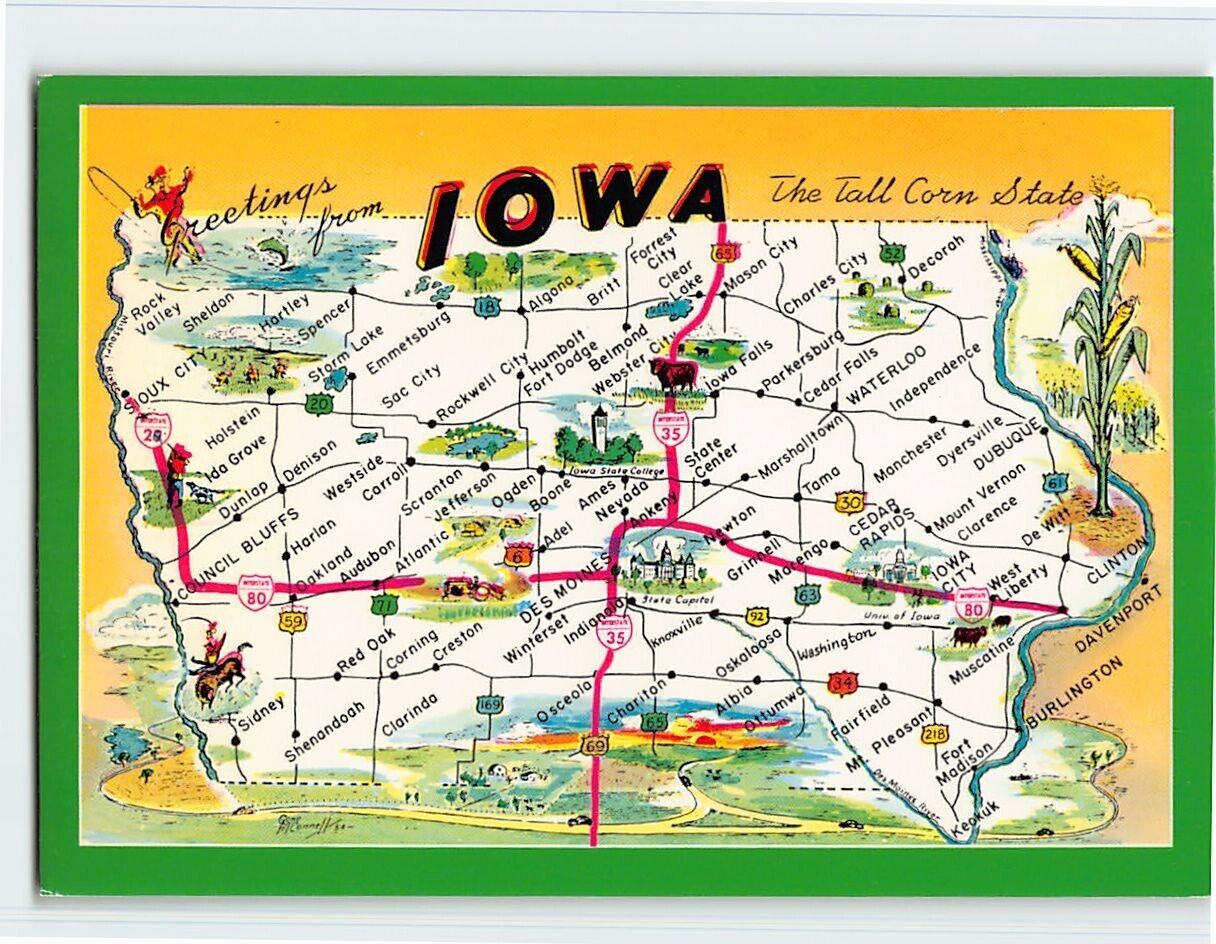 Postcard The Tall Corn State, Greetings from Iowa | United States ...