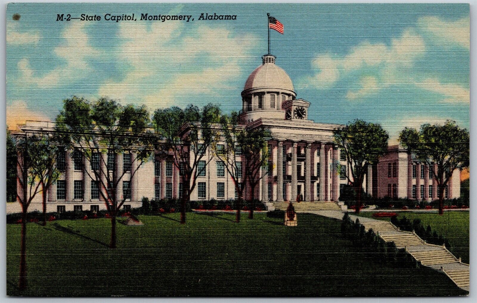 Vtg Montgomery Alabama AL State Capitol Facade 1940s View Linen ...