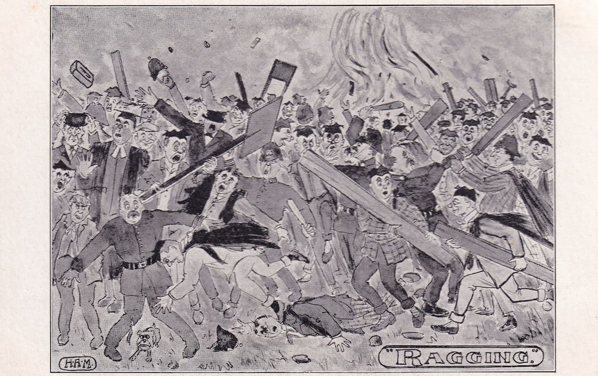 Ragging Policeman Train Conductor In Riot Antique Comic Postcard ...