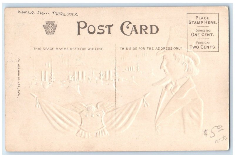 c1910's Uncle Sam Patriotic The Nations Pride Embossed Unposted Antique ...