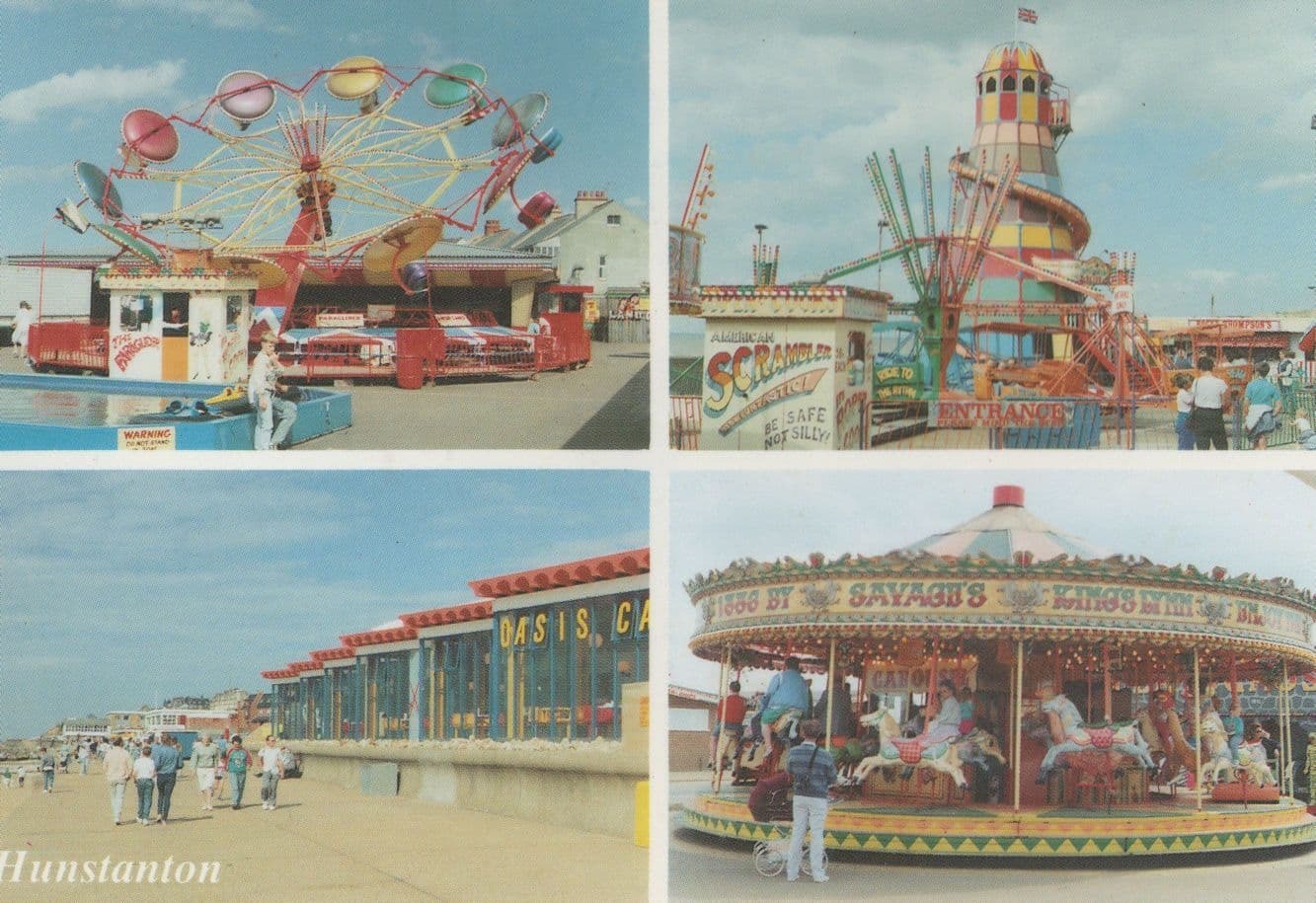 Hunstanton Fun Fair Flying Saucer Thrill Ride 1980s Norfolk Postcard ...