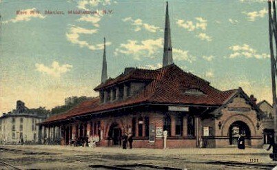 Erie R.R. Station, Middletown, NY, USA Railroad Train Depot 1911 close ...
