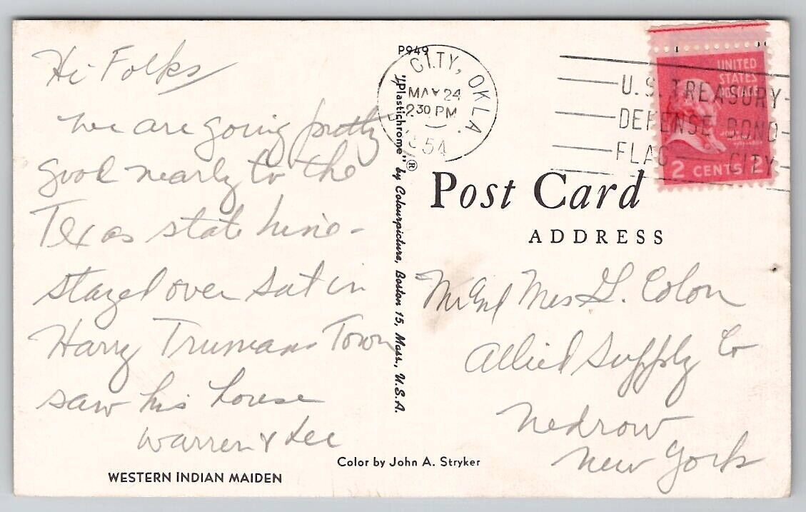 Western Indian Maiden With Horse Postcard N23 | Asia & Middle East ...