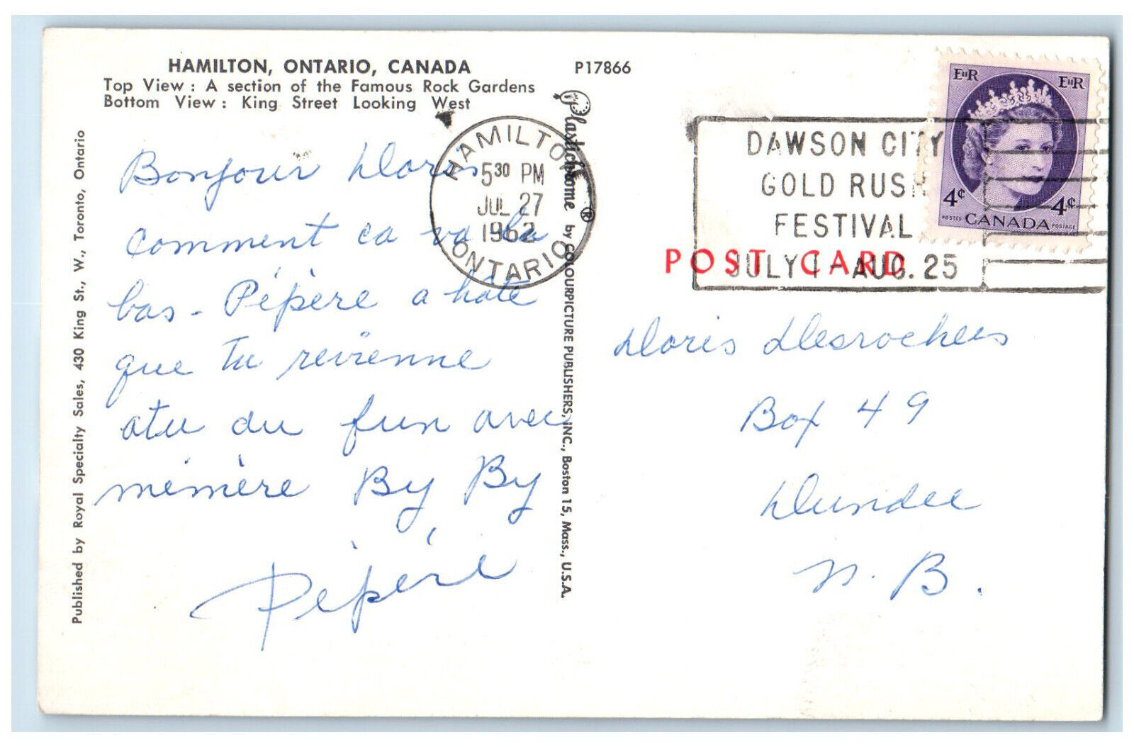 1962 Rock Gardens King Street Greetings from Hamilton Canada Multiview ...