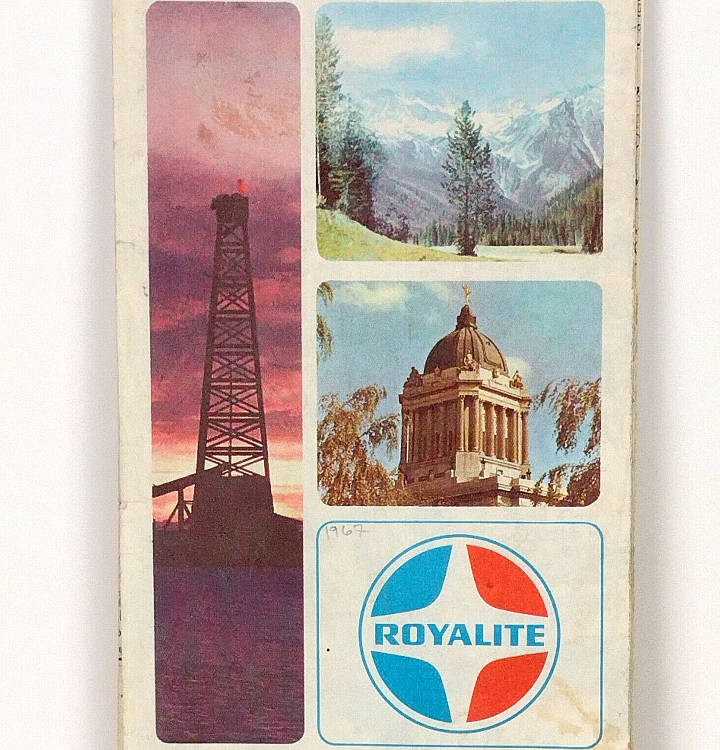1967 Manitoba Saskatchewan Road Map Royalite Oil Company Advertising ...