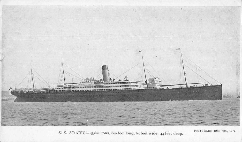 SS Arabic Steamer Ship at Sea Antique Postcard J80028 | Topics ...