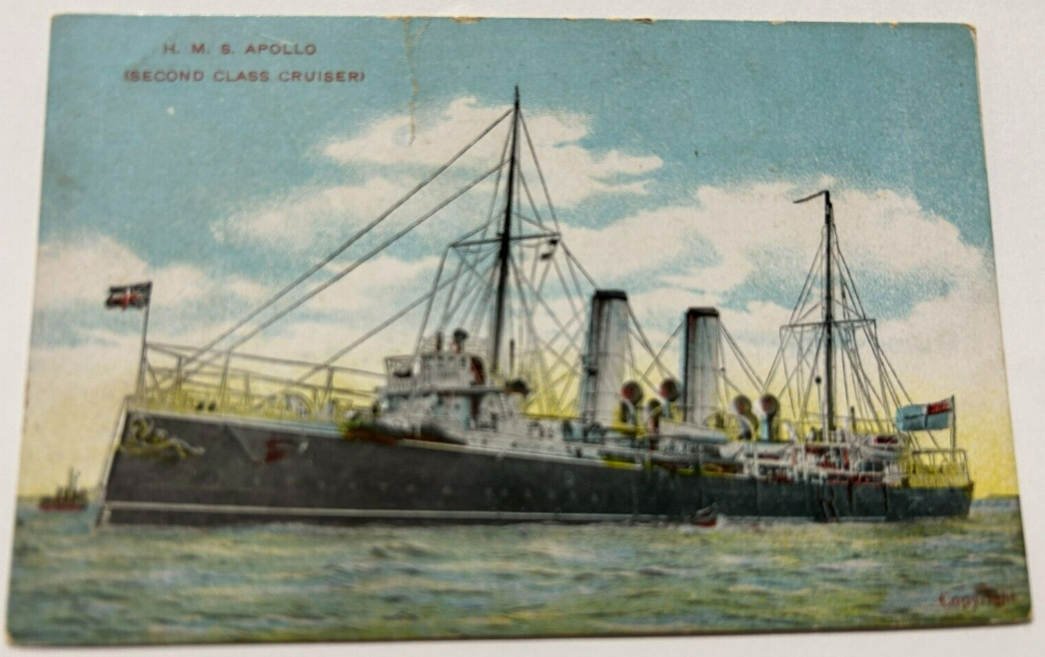 UK British Royal Navy HMS Apollo Cruiser WWI Vintage Postcard | Europe ...