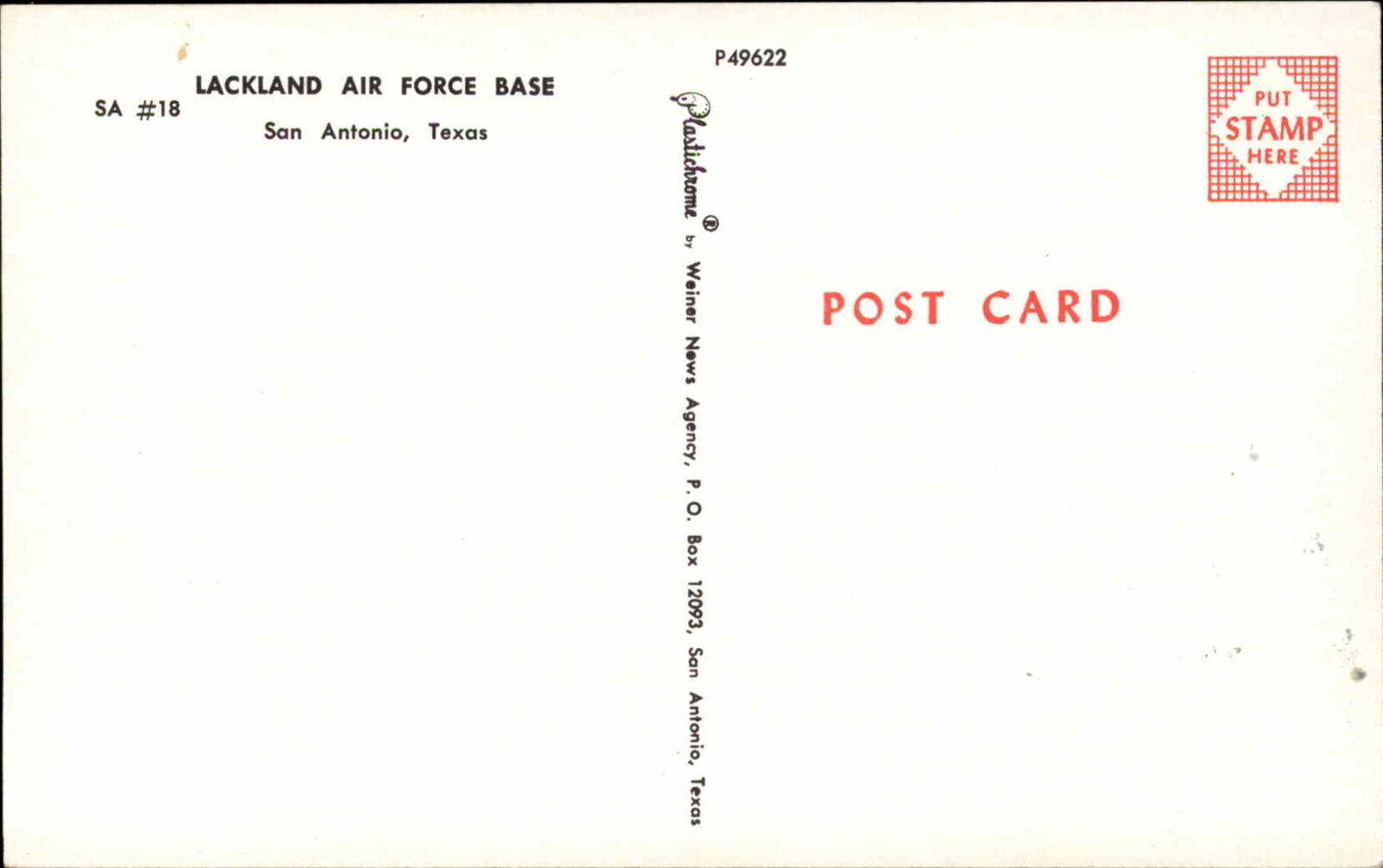 San Antonio TX Lackland Air Force Base Military Training Postcard #1 ...