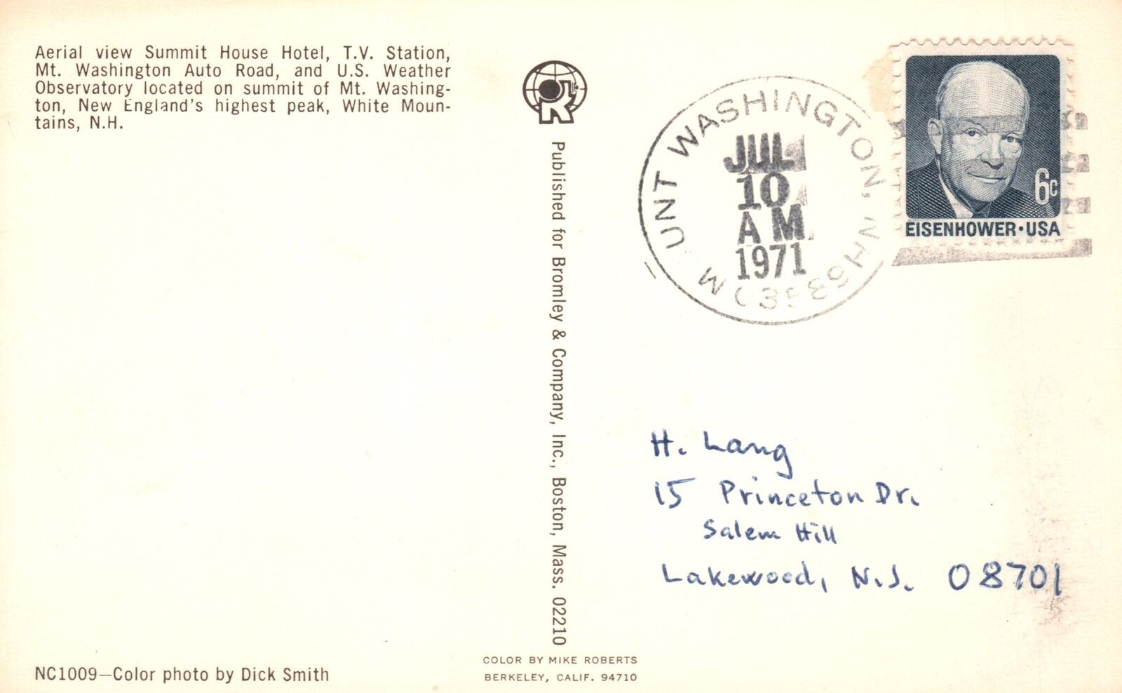 Vintage Postcard 1971 Summit House Hotel Building Mt. Washington White ...