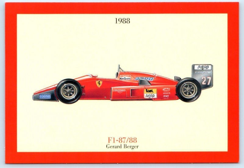GERARD BERGER Race Car Driver FERRARI 1988 ~ Advertising 4"x6" Modern ...
