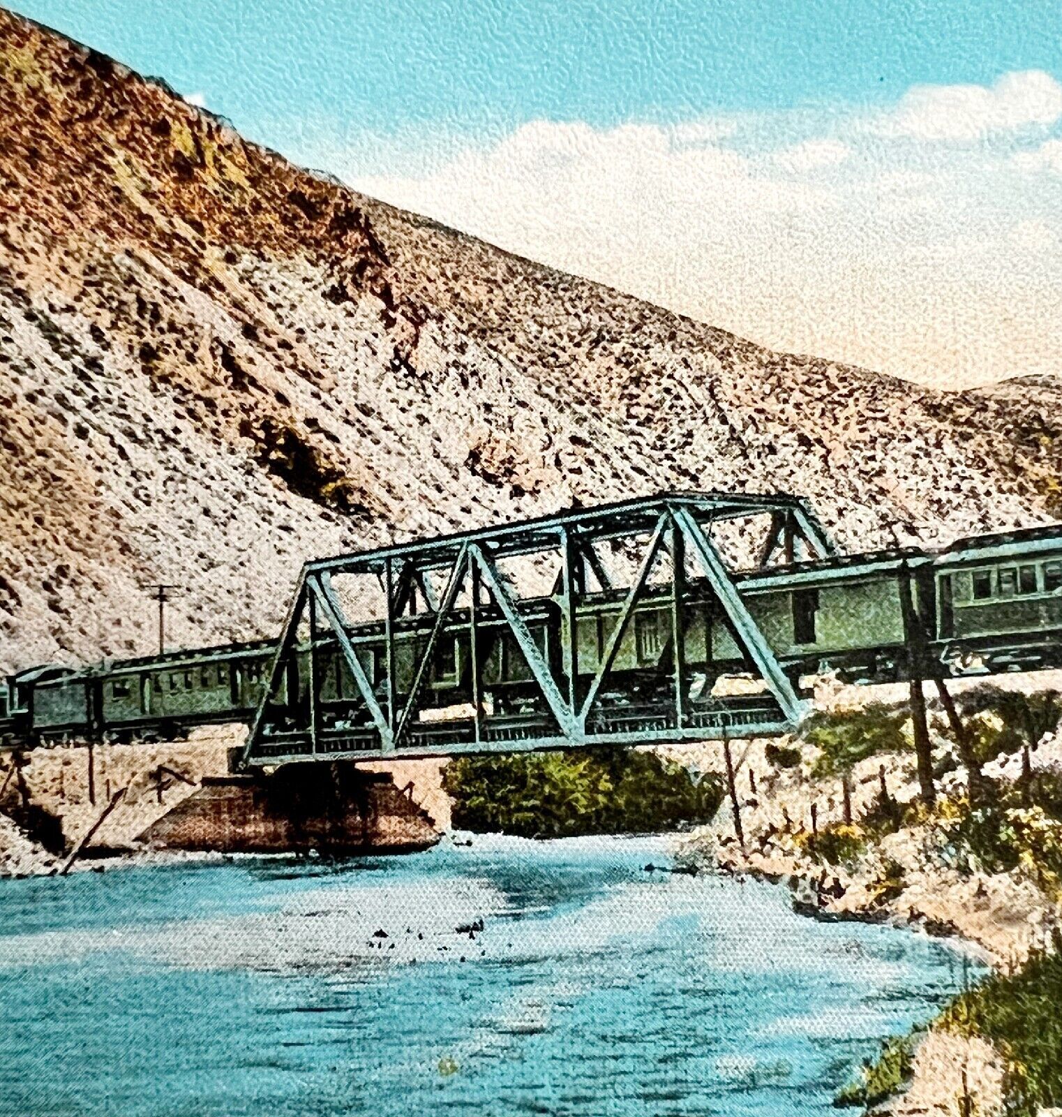 Train Crossing Humboldt River Nevada Postcard Railroad c1950-60s PCBG8A ...