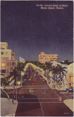 MIAMI BEACH - early 1940s view of LINCOLN ROAD ; DIFFERENT TODAY ...