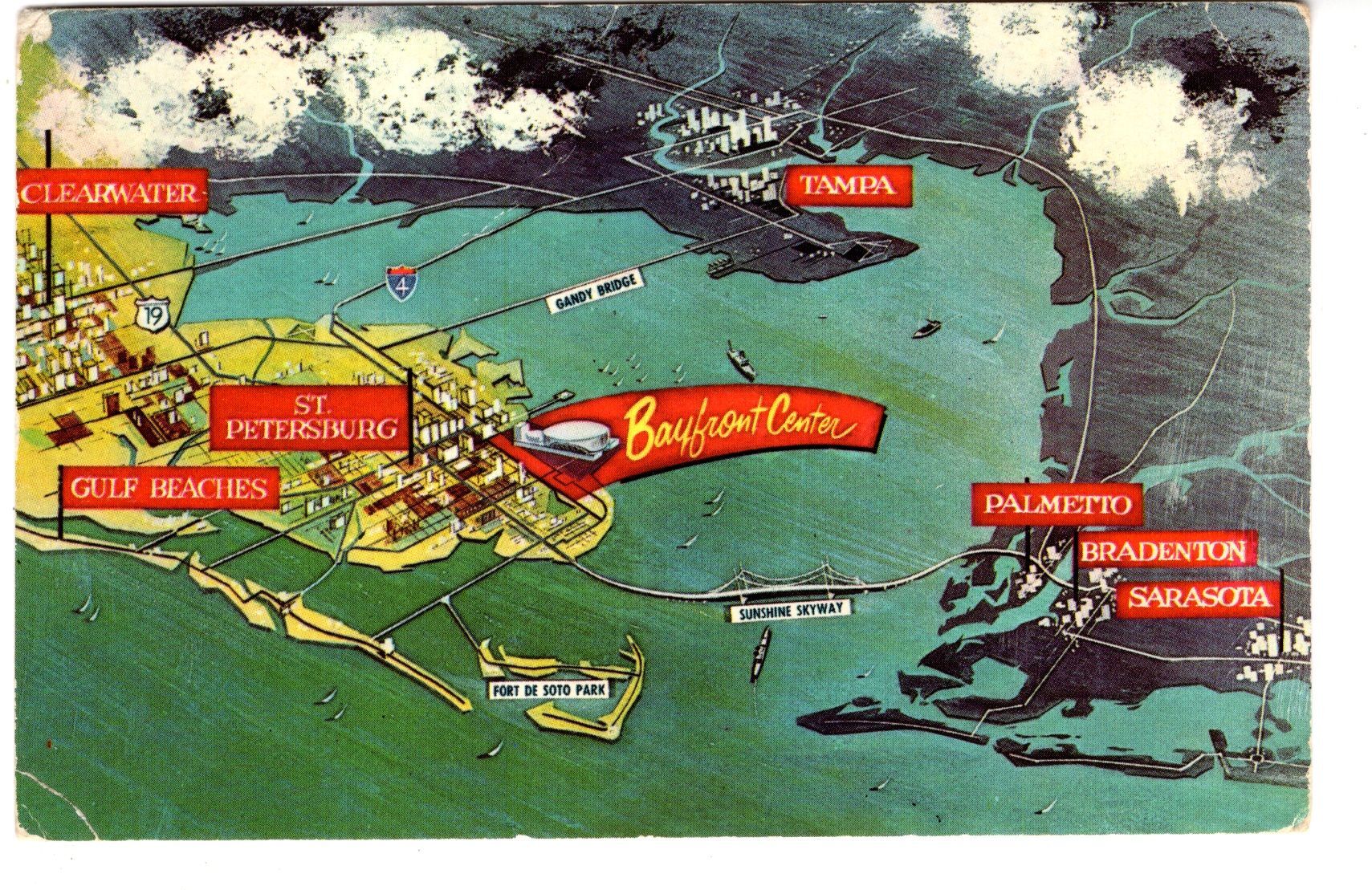 Pictorial, Suncoast Vacation Map, Topographic Map of Florida, Used 1975 ...