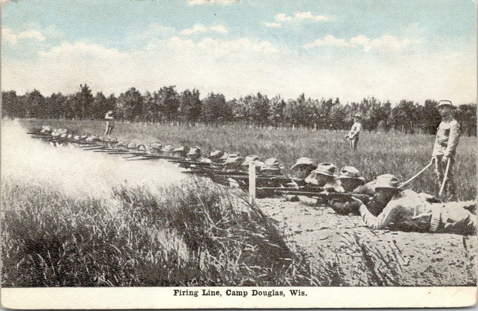 Camp Douglas WI~Shooting @ Toy Soldier Prone Position~Firing Line~c1914 ...